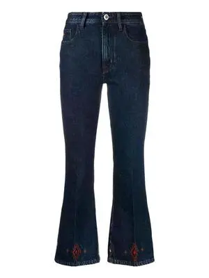 Jacob Cohen Victoria Cropped Embroidered Jeans - Blue