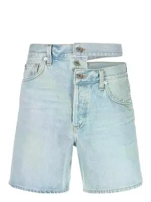 AGOLDE Asymmetric Layered Denim Shorts - Blue
