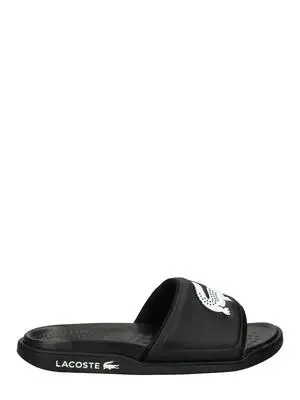 Lacoste Logo Print Sliders - Black