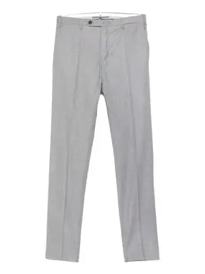 Incotex Incotex Grey Virgin Wool Slub-Texture Trousers Grey