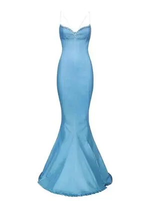 LUDOVIC DE SAINT SERNIN Denim Mermaid Gown - Blue