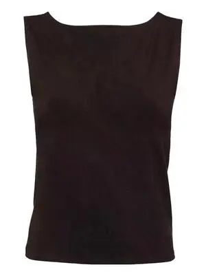 REFORMATION Dusk Sleeveless Boat Neck Top - Brown