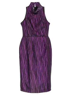 BARUNI Zebra Print Jacquard Midi Dress - Black