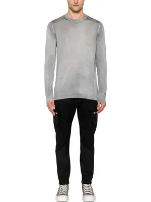 Avant Toi Distressed Crew Neck Sweater - Grey