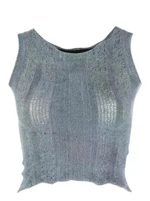 VITELLI Open Knit Sleeveless Top - Blue