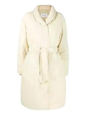 Calvin Klein Padded Wrap Coat - Neutrals