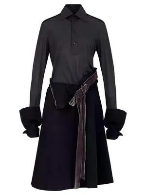 MAISON MARGIELA Panelled Midi Dress - Black