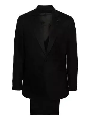 LARDINI Single-breasted Crepe Suit - Black