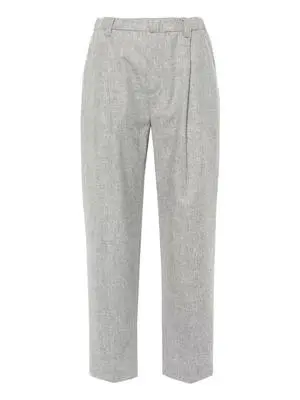BRUNELLO CUCINELLI Brunello Cucinelli Mélange Pleated Tapered Trousers