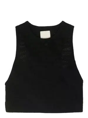 Emporio Armani Knitted Cropped Top - Black