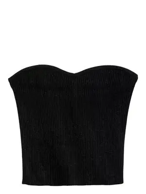 Peserico Lurex Knit Strapless Top - Black