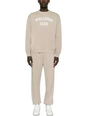 SPORTY & RICH Wellness Club Cotton Track Pants - Neutrals