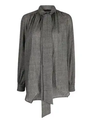 FORME D'EXPRESSION Forme D'expression Plaid Pussy-Bow Blouse