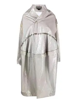 Comme Des Garçons Asymmetrical Embossed Raincoat - Grey