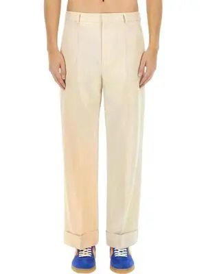 Valentino Garavani Gabardine Wool Trousers - Neutrals