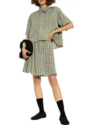 Kenzo Geometric Print Cropped Shirt - Grey