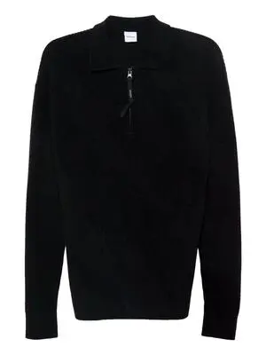 Aspesi Wool Fisherman's Knit Polo Shirt - Blue
