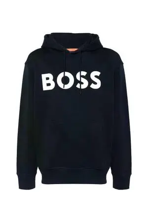 BOSS Logo-print Hoodie - Blue