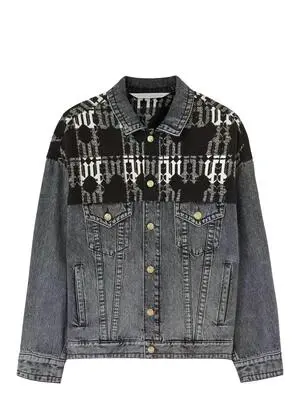 Palm Angels Monogram Jacquard Denim Jacket - Grey
