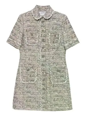 Dice Kayek Sequined Tweed Dress - Neutrals