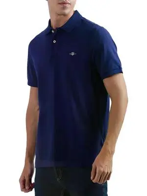 Gant Logo-embroidered Polo Shirt - Blue