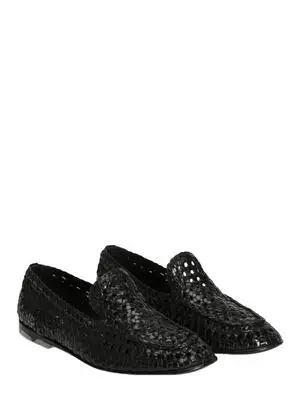 Dolce & Gabbana Woven Leather Loafers - Black