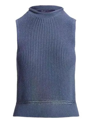 Ralph Lauren Ribbed Knit Sleeveless Top - Blue