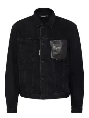 Dsquared2 Denim Jacket With Embossed Logo - Black