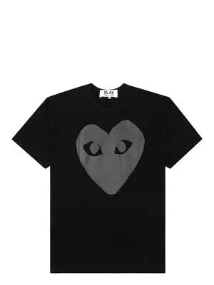 Play Comme Des Garcon Cotton T-shirt With Heart Print - Black