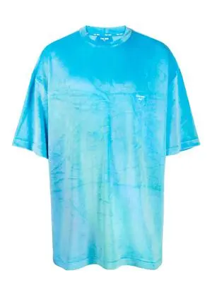TEAM WANG DESIGN Velvet T-shirt - Blue