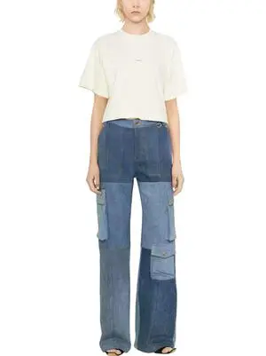 Off-White Arrows-motif Embellished Cropped T-shirt - Neutrals