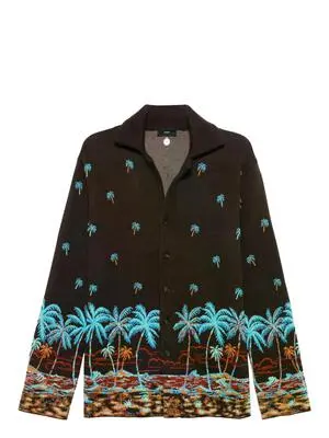 Alanui The Tale Of A Hawaiian Shirt' Jacquard Button-up - Brown