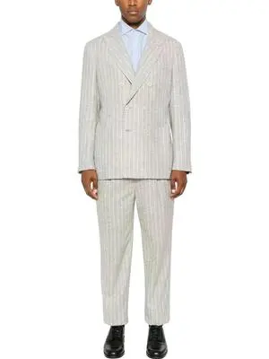 Brunello Cucinelli Alpaca Single Breasted Suit - Grey