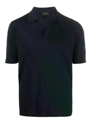 DELL'OGLIO Open-placket Cotton Polo Shirt - Blue
