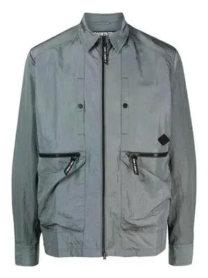 SPOONYARD Zip-pockets Lightweight Shirt Jacket - Blue