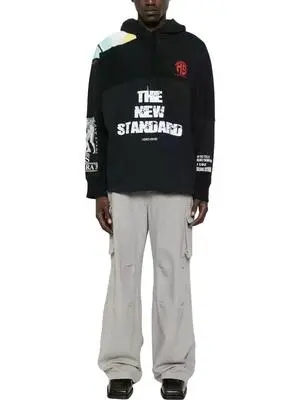 MARINE SERRE Regenerated Patchwork Hoodie - Black