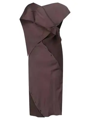 SETCHU Asymmetric Button Detailed Dress - Brown