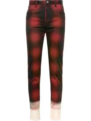 MAISON MARGIELA Maison Margiela Tartan Check Tapered Stretch-Cotton Trousers
