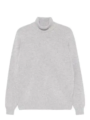 DELL'OGLIO Cashmere Roll Neck Sweater - Grey