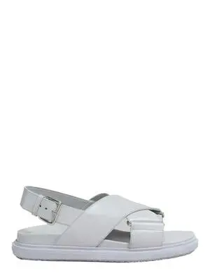 Marni Fussbett Leather Sandals - Grey