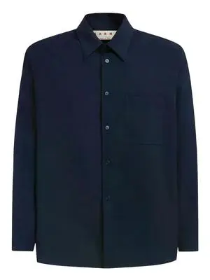 Marni Long-sleeved Wool Shirt - Blue