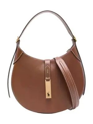 Polo Ralph Lauren Small Leather Shoulder Bag With Buckle Detail - Brown