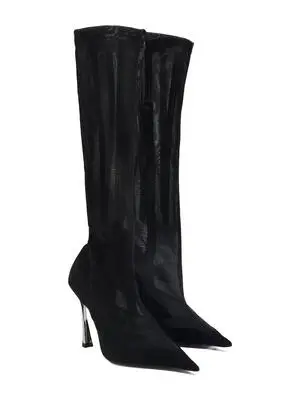 MUGLER Fang 95mm Mesh Boots - Black