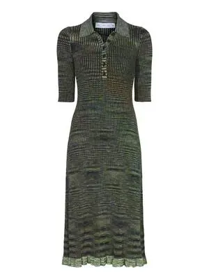 Proenza Schouler White Label Space-dye Polo Dress - Blue