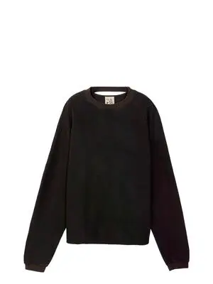 Camper Crew Neck Distressed Effect Sweatshirt - Black