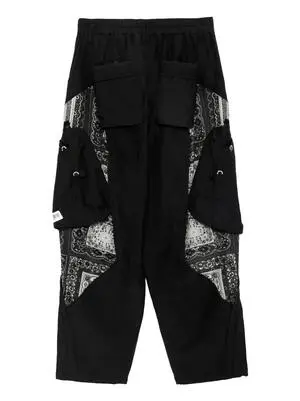 MOSTLY HEARD RARELY SEEN Paisley Print Cargo Trousers - Grey