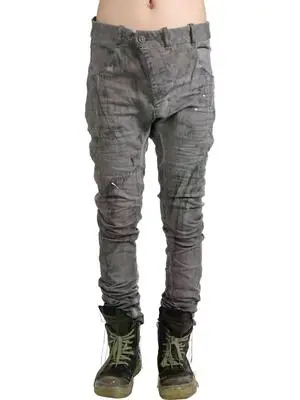 Boris Bidjan Saberi Distressed Finish Trousers - Grey