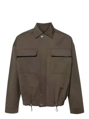 Nanushka Drawstring Twill Shirt Jacket - Brown