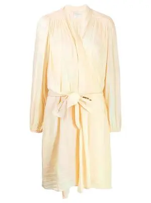 FORTE_FORTE Fitted Robe With Waist Tie - Neutrals