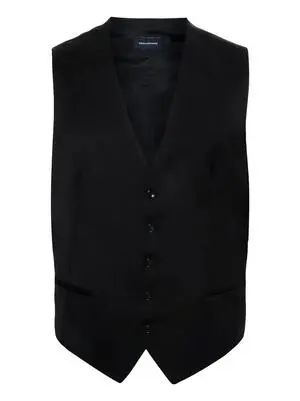 Tagliatore Panelled Virgin Wool Waistcoat - Blue